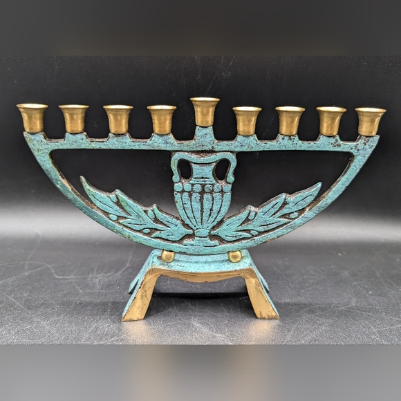Vintage | Holiday | Vintage Beautiful Green Verdigris Brass Dayagi ...